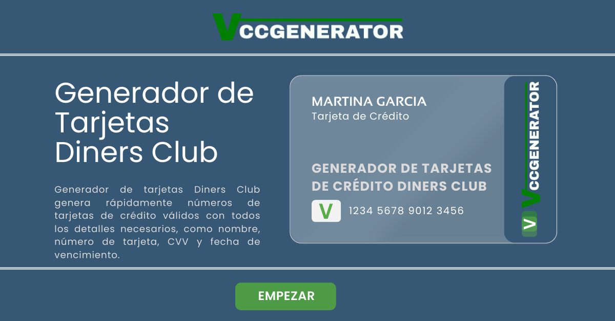 Generador de Tarjetas de Crédito Diners Club - VCCGenerator